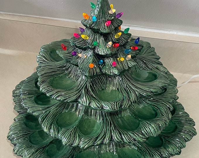 Duncan Hors D’oeuvre Deviled Egg Ceramic Christmas Tree Lit TOPPER ONLY ...