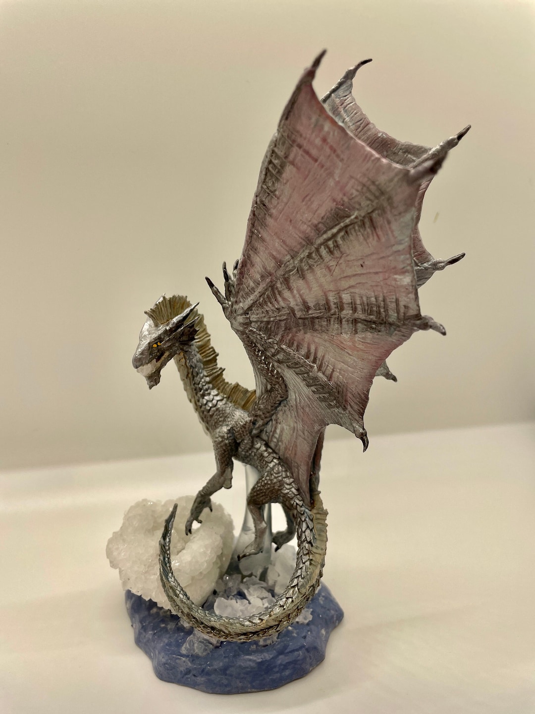 Young Silver Dragon Dnd Gaming Miniature - Etsy