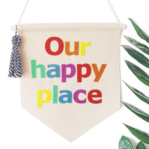 Our Happy Place Wall Banner Pennant Flag Wall Banner - Etsy