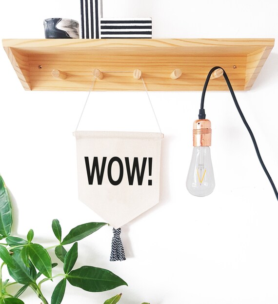 WOW Pennant Flag Congratulations Banner Celebrate Gift - Etsy