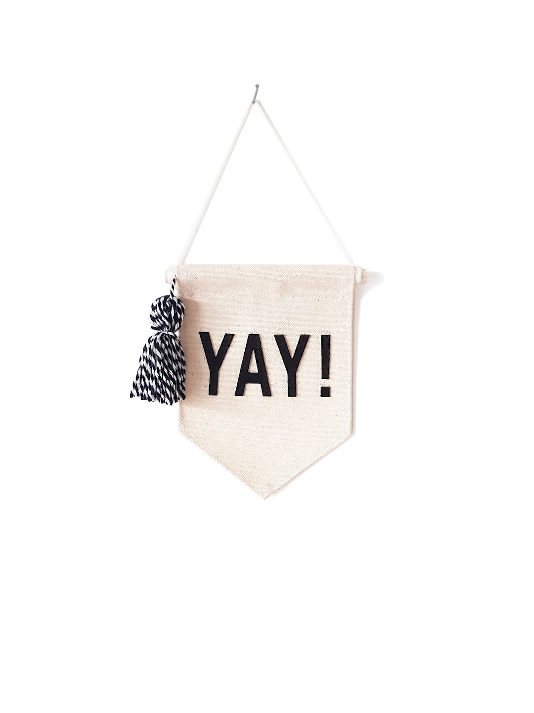 YAY! Canvas Wall Banner: Celebration Pennant With Yarn Tassel - Etsy