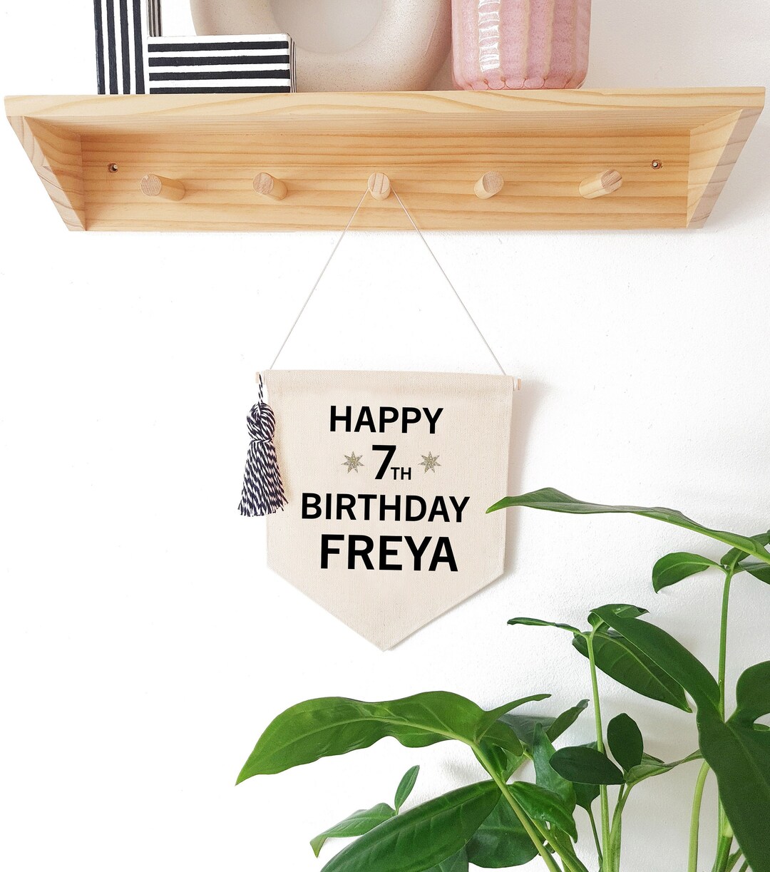 Happy Birthday Wall Banner - Personalised Birthday Decor - Name ...