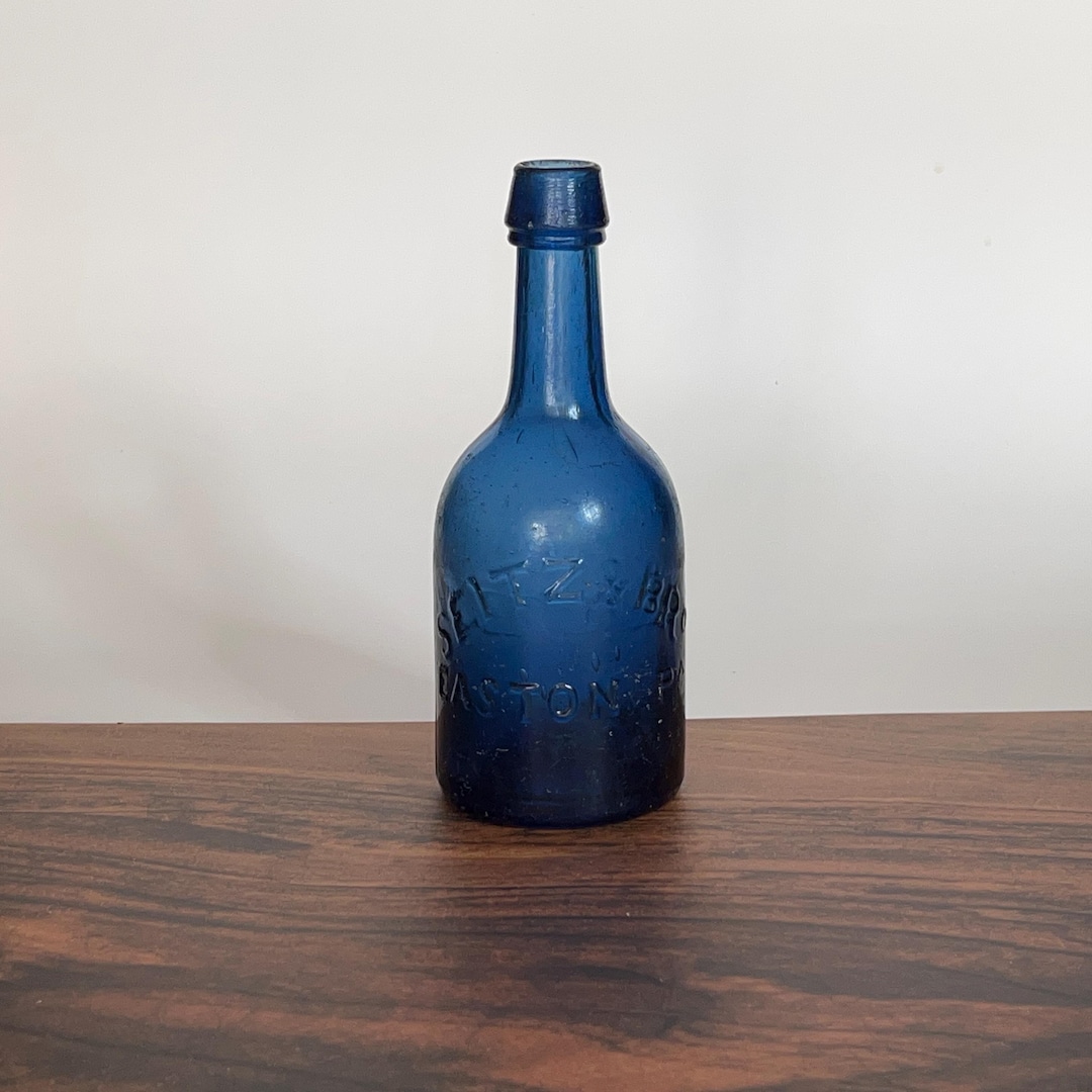 Antique Cobalt Blue Soda Bottle 1880. Seitz & Bro. Iron Pontil. WOW - Etsy