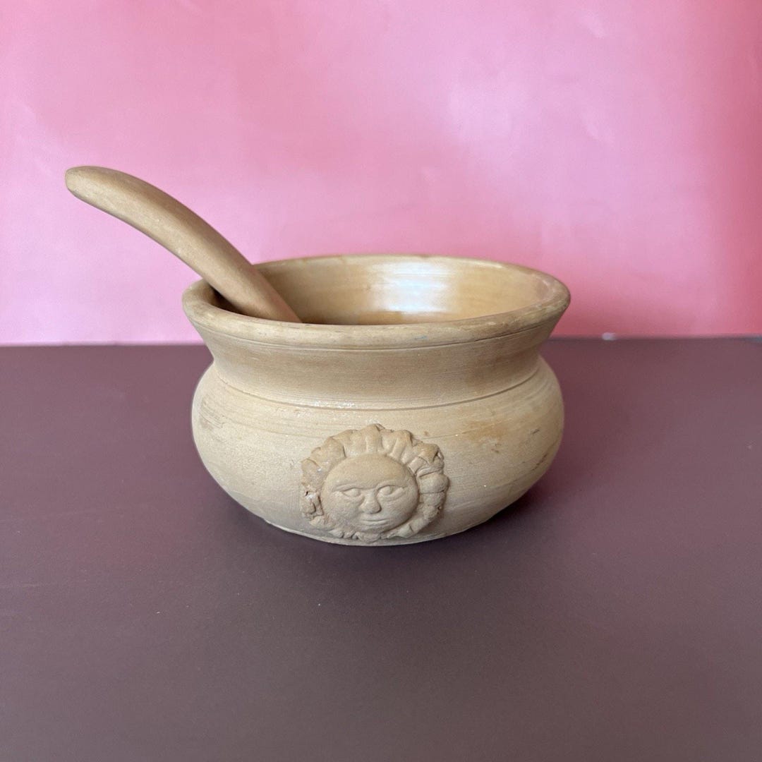 Benston West Terra Cotta Salsa Server – 8oz W/ Ladle Made in Italy ...