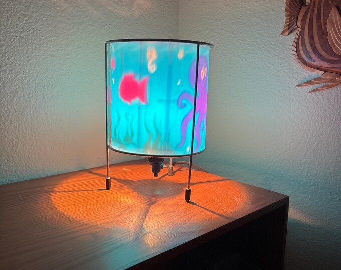 Vintage Original Spinning Aquarium Lampshade Night Light Designed by ...
