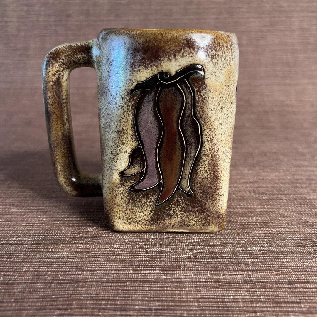 Mara Mexico Handmade Chili Pepper Coffee Mug 3-sided Design –stoneware ...