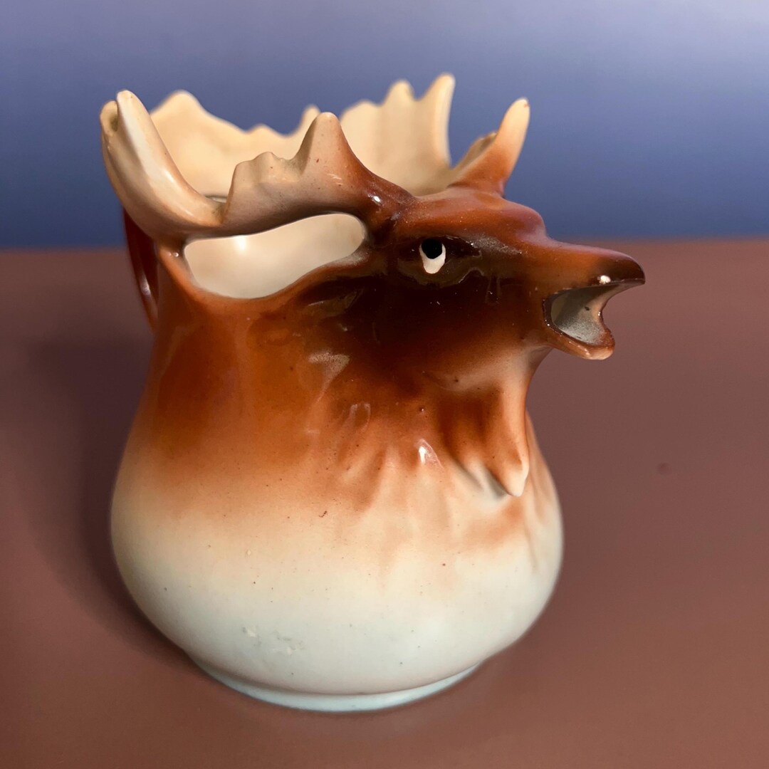 Antique Vintage Elk Moose Figural Austria Porcelain Creamer Pitcher ...
