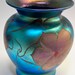 Vandermark Studios Blue Aurene Floral Glass Vase - Etsy