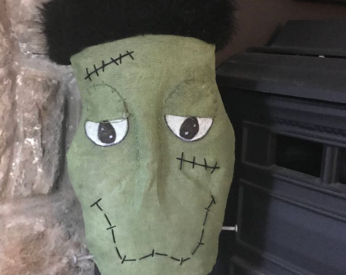 Primitive Frankenstein Door or Wall Hanger, Handmade Halloween ...