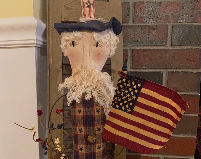Primitive Uncle Sam, Americana Uncle Sam Decoration, Patriotic Uncle ...