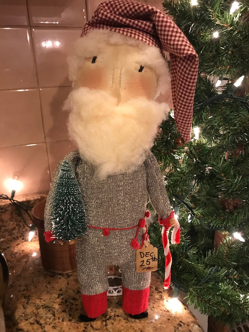 Primitive Santa St. Nicholas Doll, Handmade Santa Doll, Christmas Santa ...