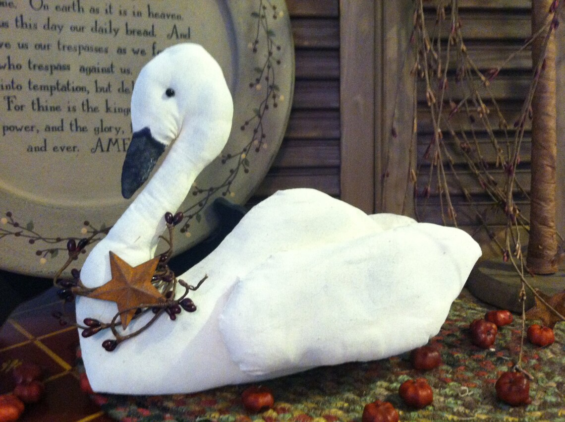 Primitive Country Long Neck Swan - Etsy
