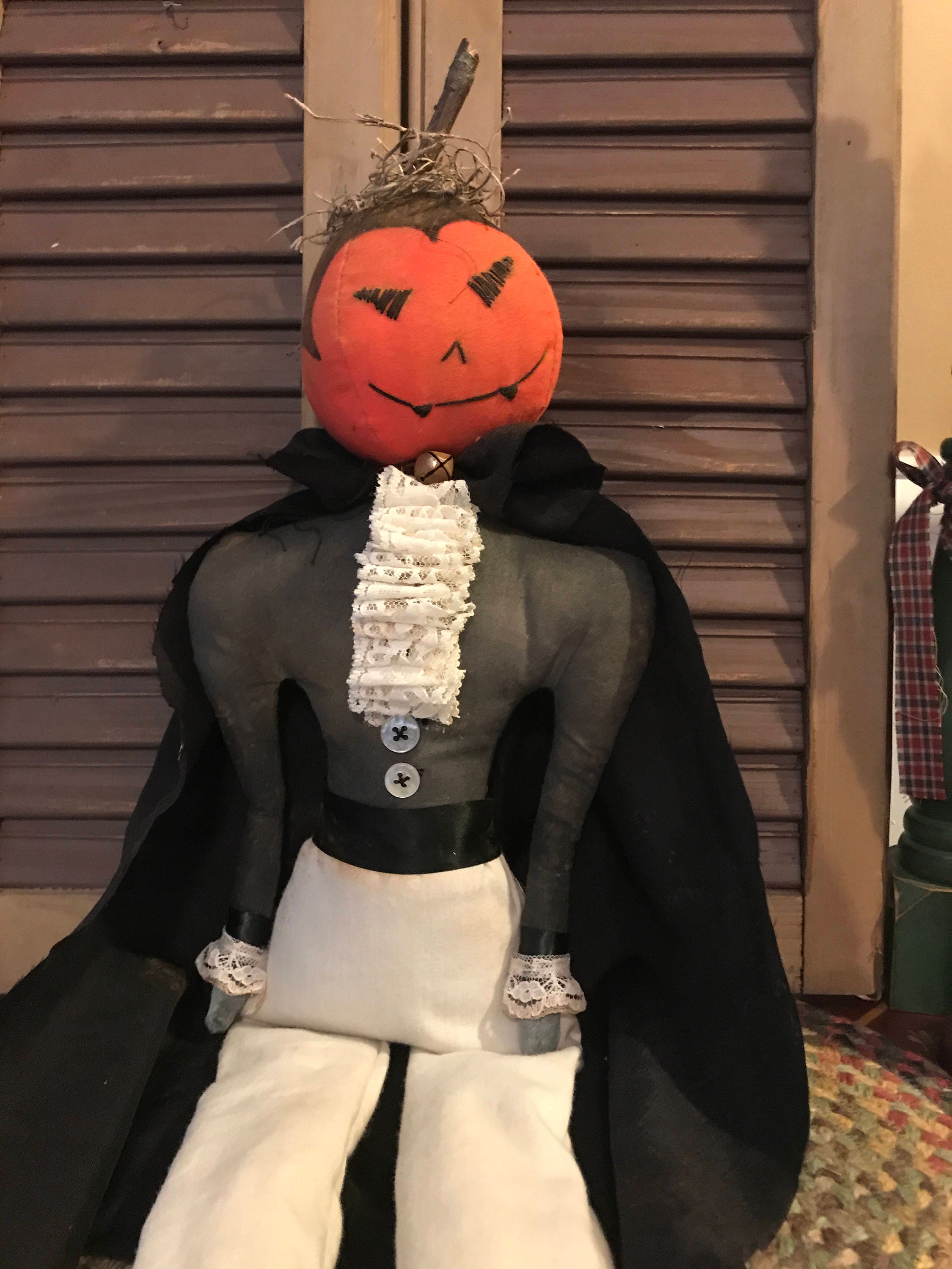 Primitive Halloween Dracula Vampire Pumpkin Man, the Count "dapper Dave ...