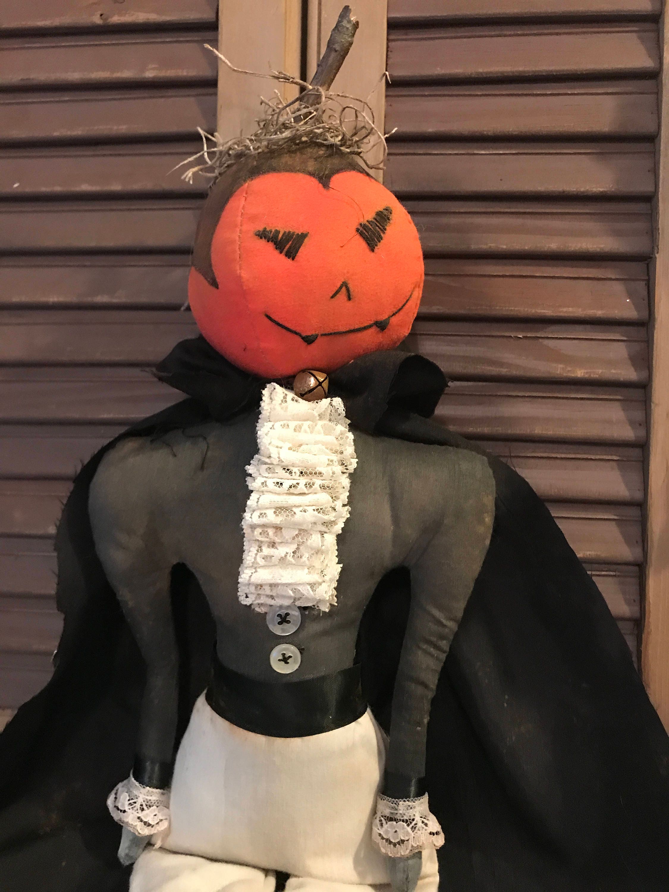 Primitive Halloween Dracula Vampire Pumpkin Man, the Count "dapper Dave ...