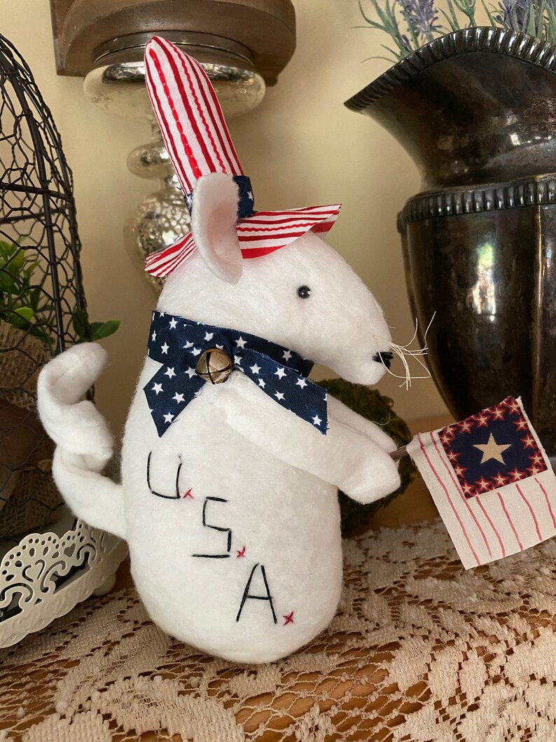 Primitive Americana Sammy the Patriotic Mouse, USA - Etsy