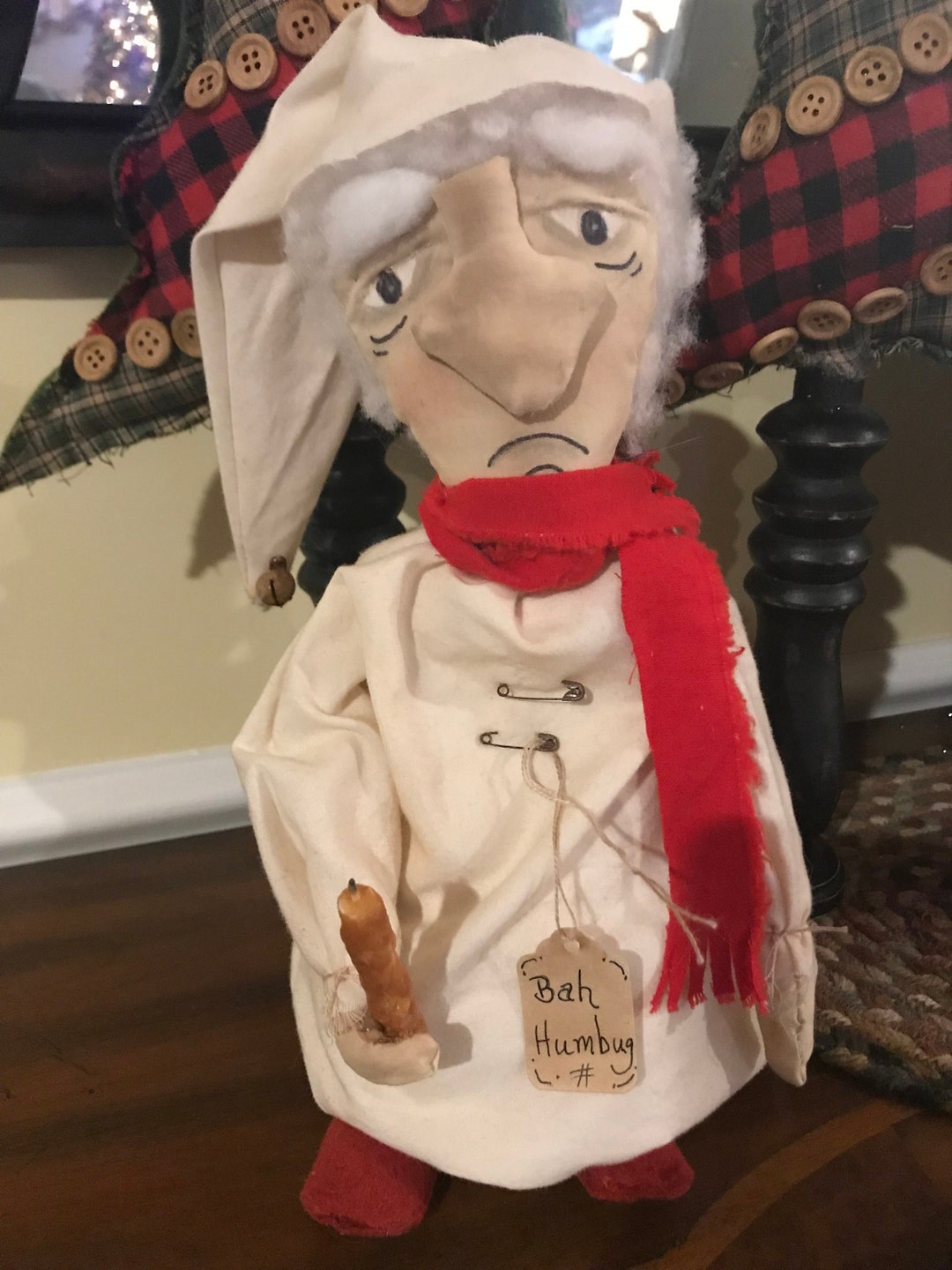 Primitive Christmas Scrooge Doll, Handmade Scrooge Doll, Christmas ...