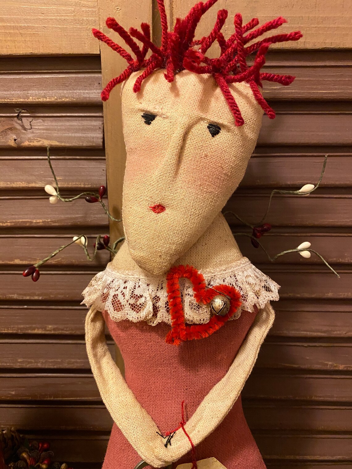 Primitive Valentine Cupid, Primitive Cupid Valentine Decoration, With ...