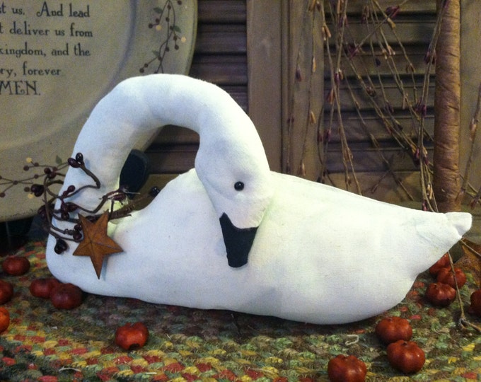Primitive Country Swan With Red Pip Berries - Etsy