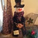 Primitive Snowman Scrooge With Battery Operated Tealight Candle, God ...