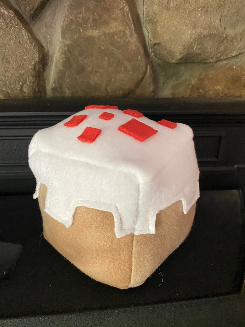 Minecraft Inspired Birthday Cake Fleece Block Pillow or Toy - Etsy
