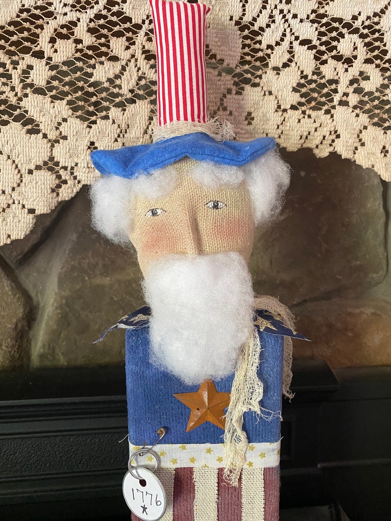 Wooden Uncle Sam Figure Primitive Uncle Sam Americana Uncle - Etsy