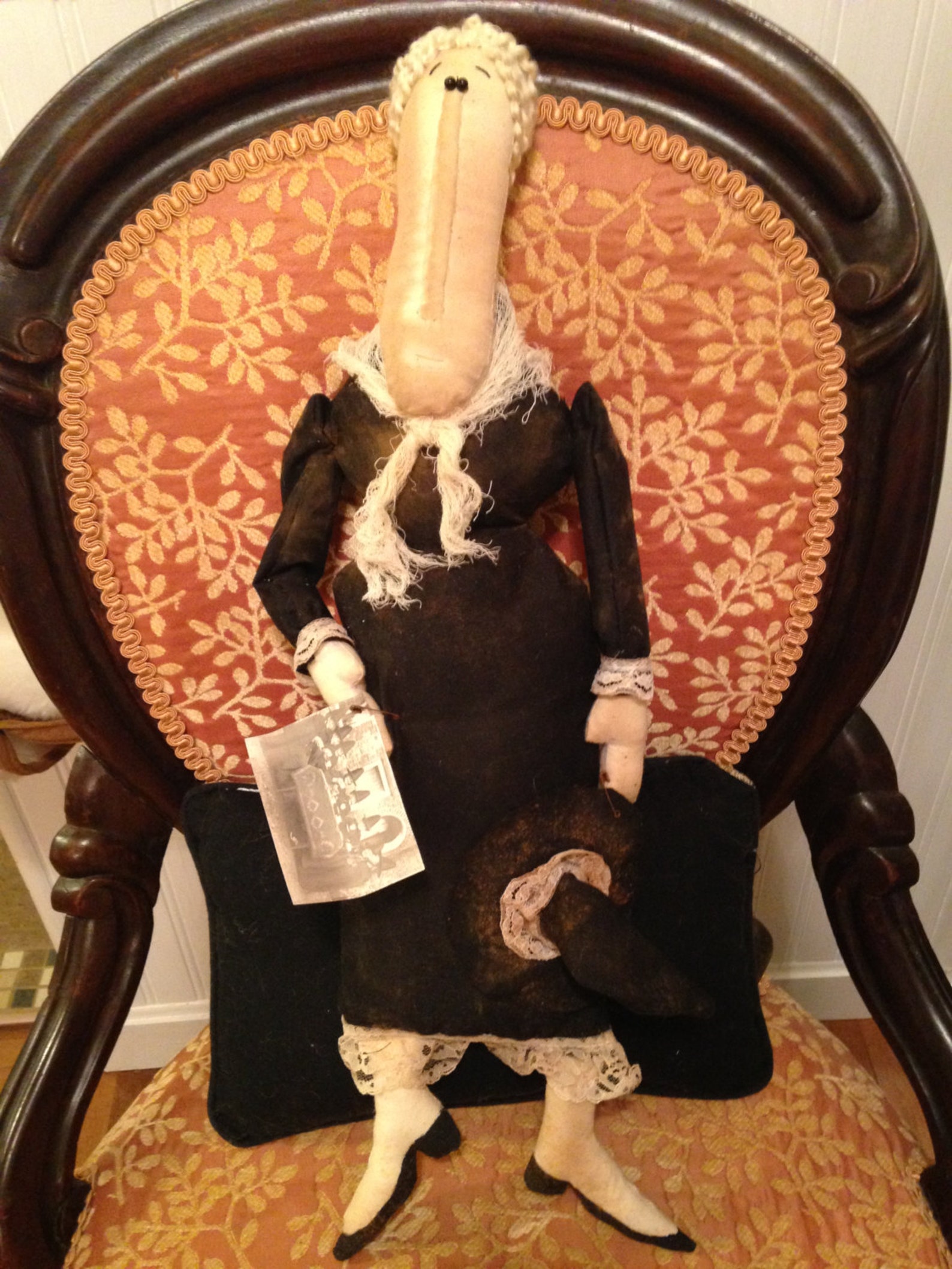Primitive Halloween Old Hag Witch, Handmade Halloween Witch With Hat ...