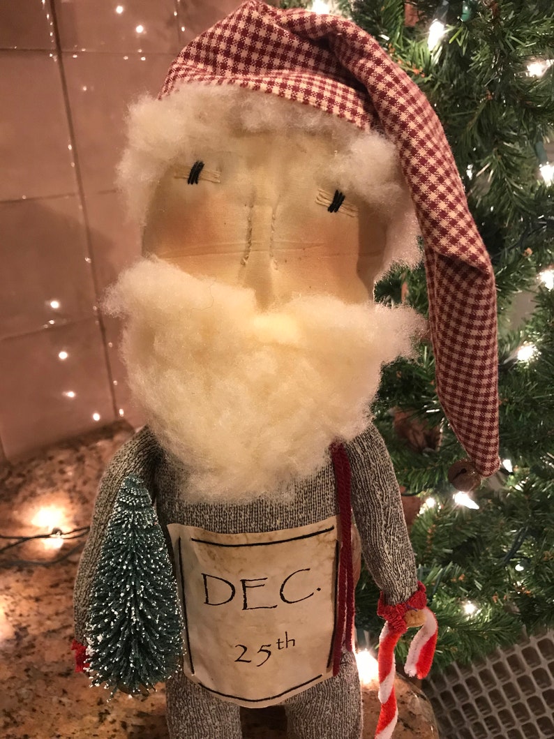 Primitive Santa St. Nicholas Doll, Handmade Santa Doll, Christmas Santa ...
