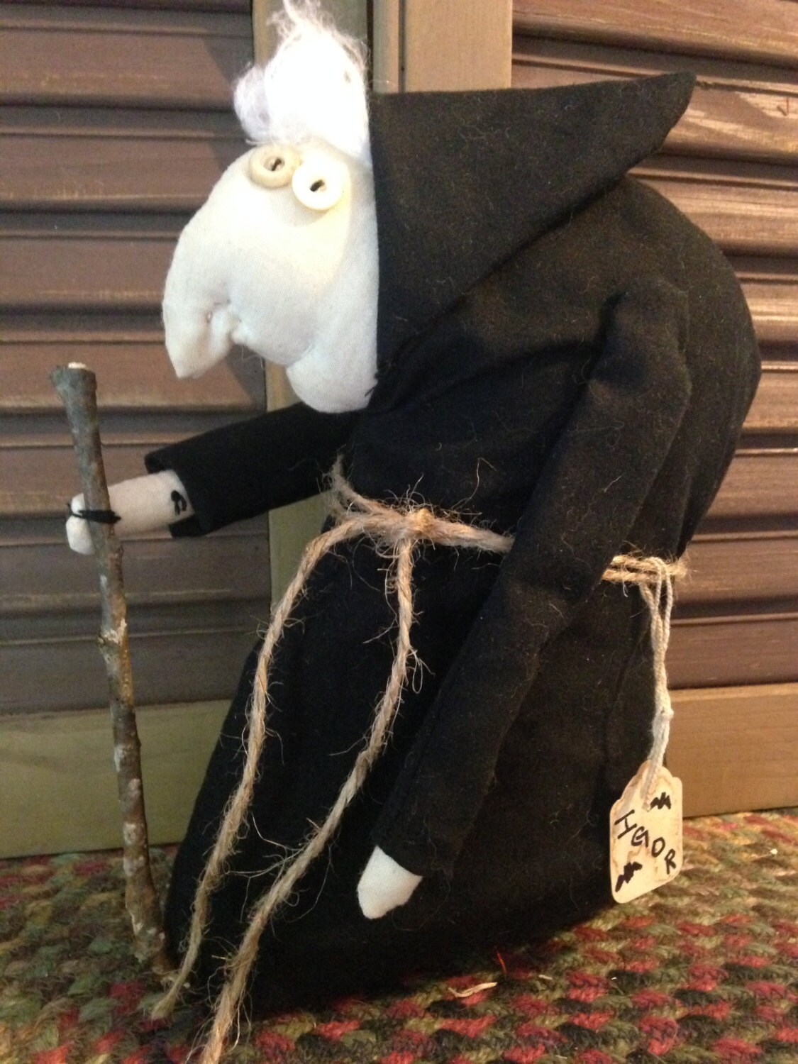 Frankenstein and Igor Primitive Halloween Figures, Set of Two Handmade ...