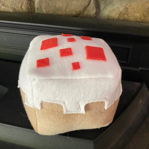 Minecraft Inspired Birthday Cake Fleece Block Pillow or Toy, Handmade ...