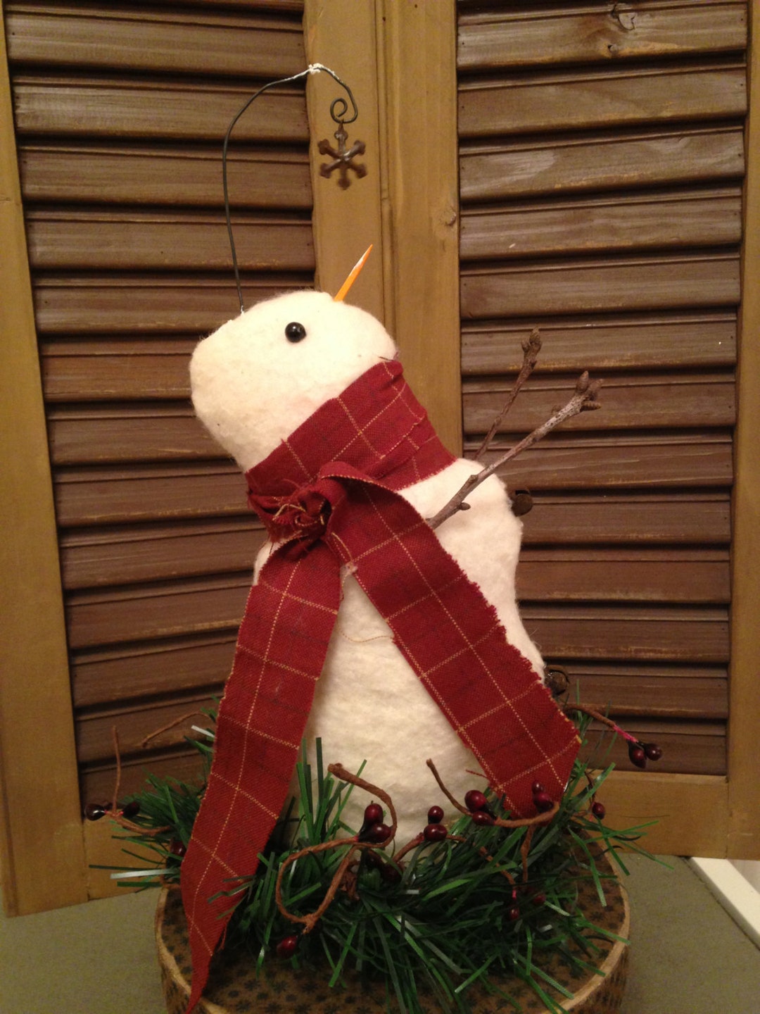 Primitive Christmas Winter Snowman Catching a Falling Snowflake - Etsy
