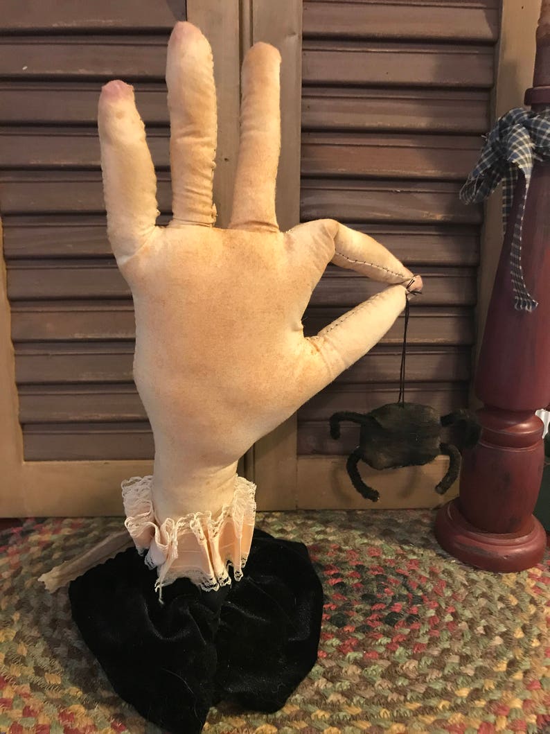 Primitive Halloween Creepy Witch Hand with Dangling Spider | Etsy