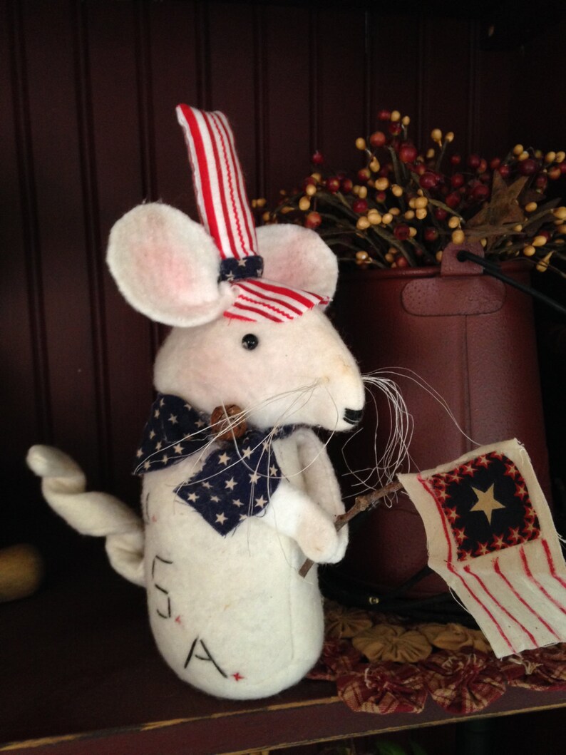 Primitive Americana Sammy the Patriotic Mouse, USA - Etsy