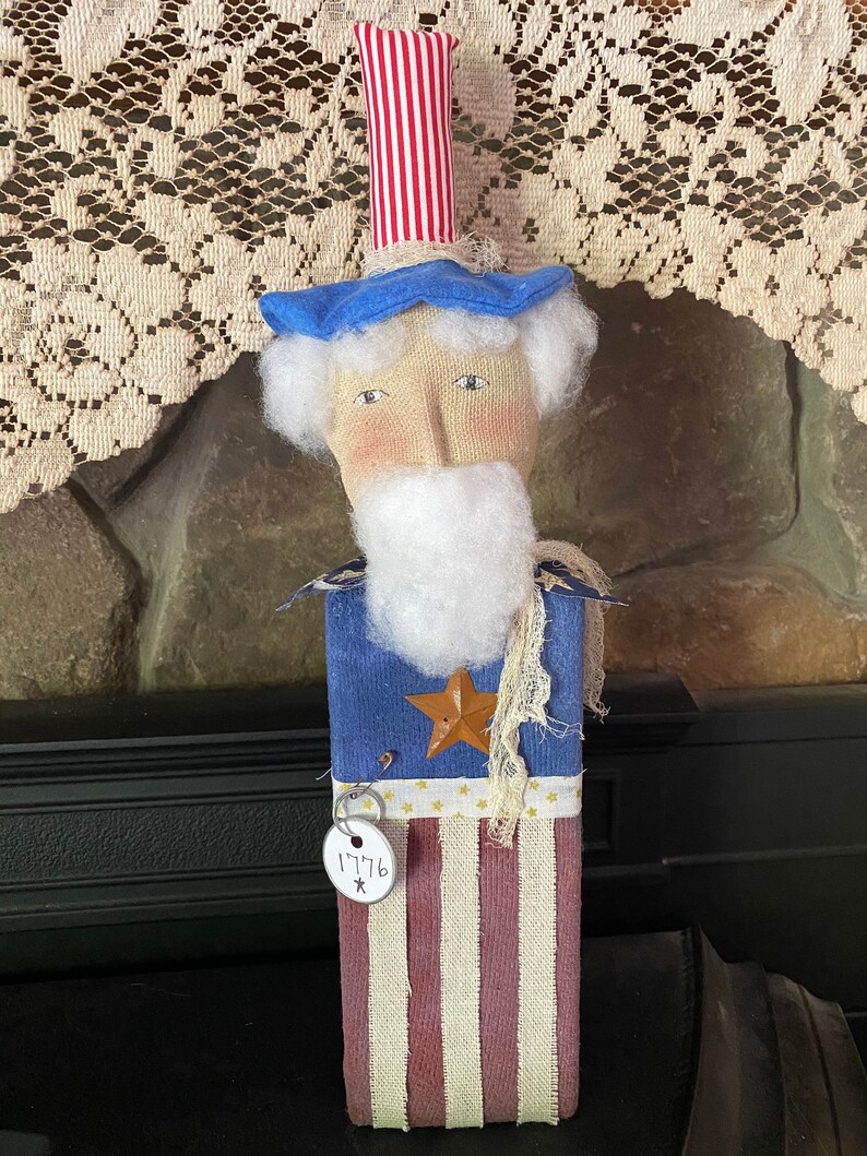 Wooden Uncle Sam Figure Primitive Uncle Sam Americana Uncle - Etsy