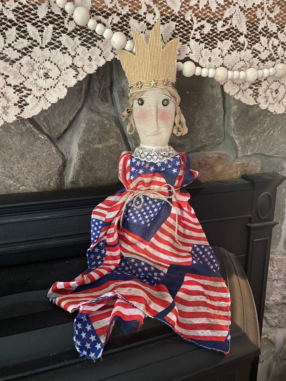 Primitive Lady Liberty Americana Figure Americana Decoration - Etsy