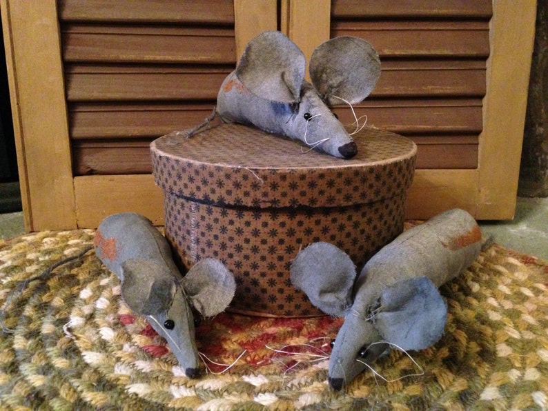 Halloween Primitive Set of Three Mice, Handmade - Etsy