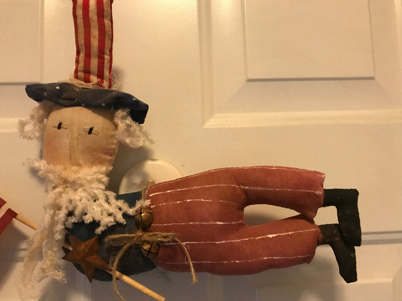 Primitive Americana Uncle Sam Flying With Flag, Handmade Uncle Sam ...