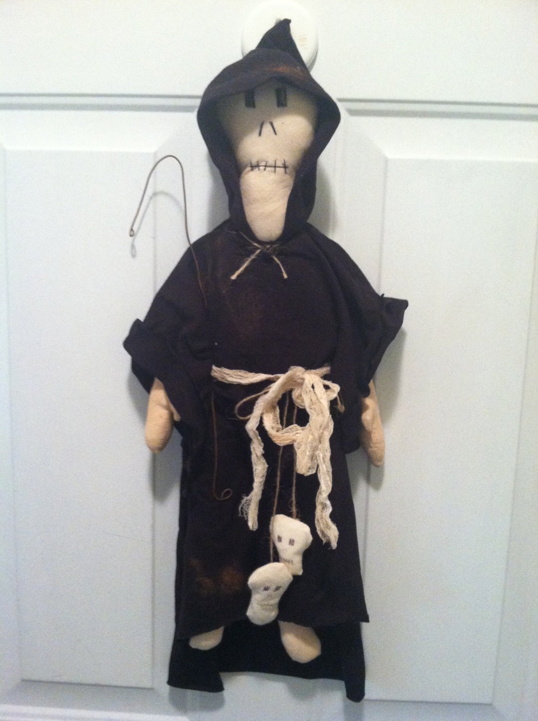 Primitive Skeleton Zombie Grim Reaper With Skulls Doll, Handmade ...