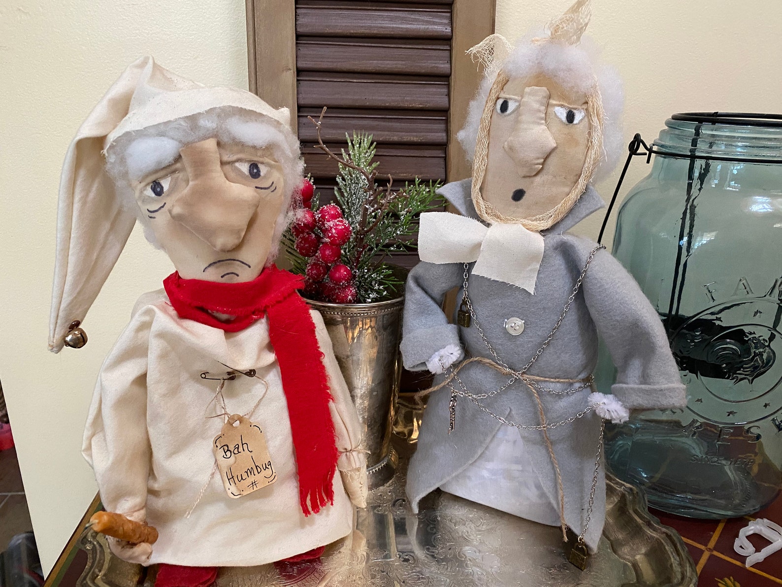 Primitive Christmas Scrooge Doll, Handmade Scrooge Doll, Christmas ...