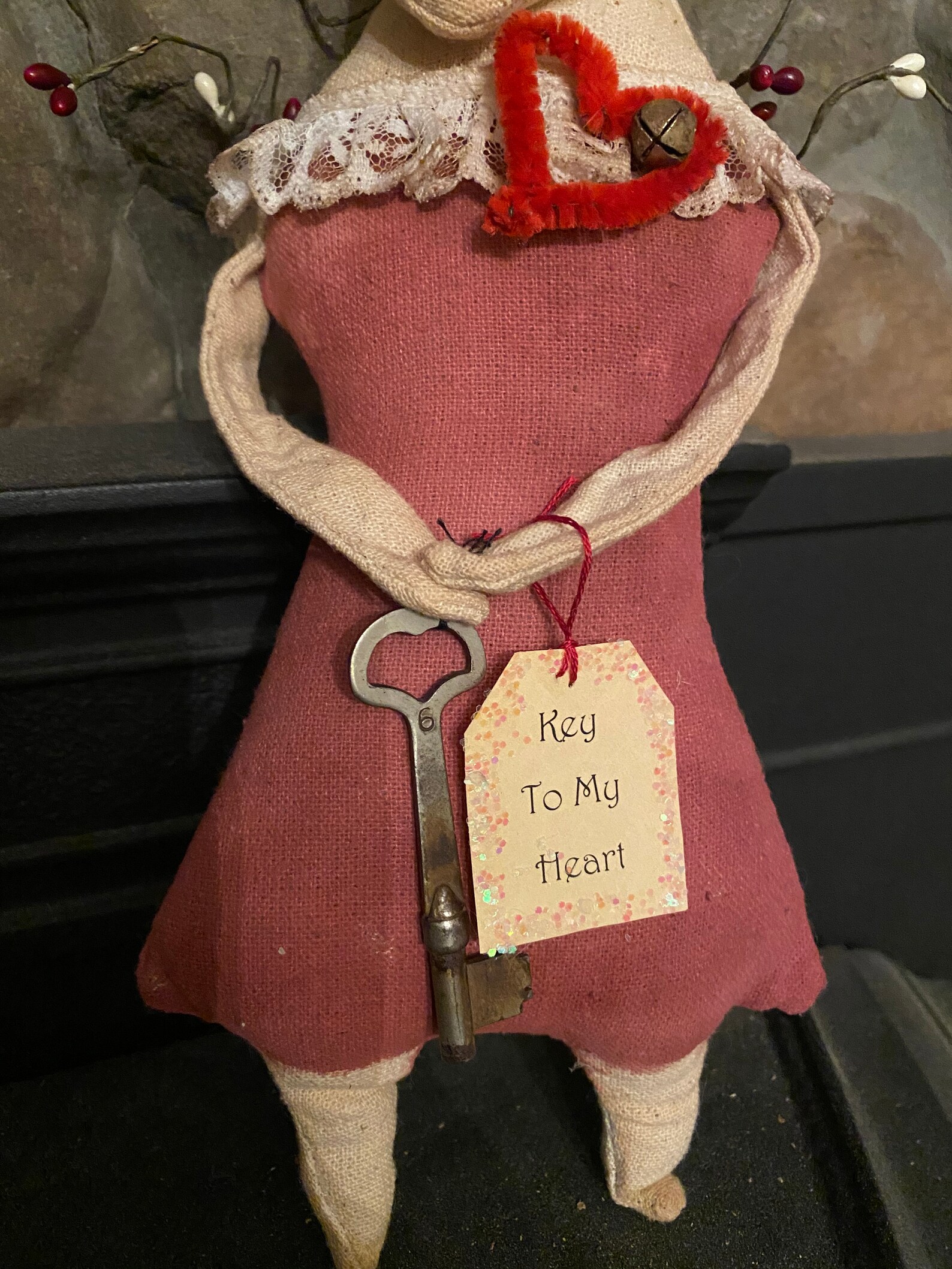 Primitive Valentine Cupid, Primitive Cupid Valentine Decoration, With ...