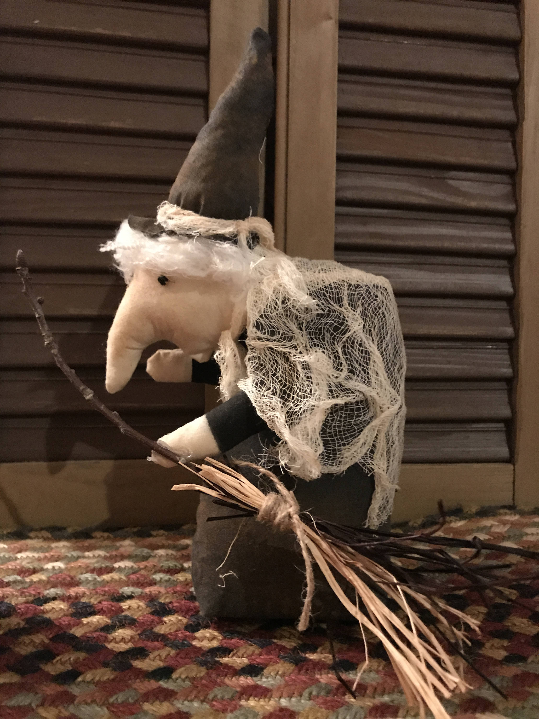 Primitive Witch Doll With Cauldron, Battery Operated Tealight, Handmade ...