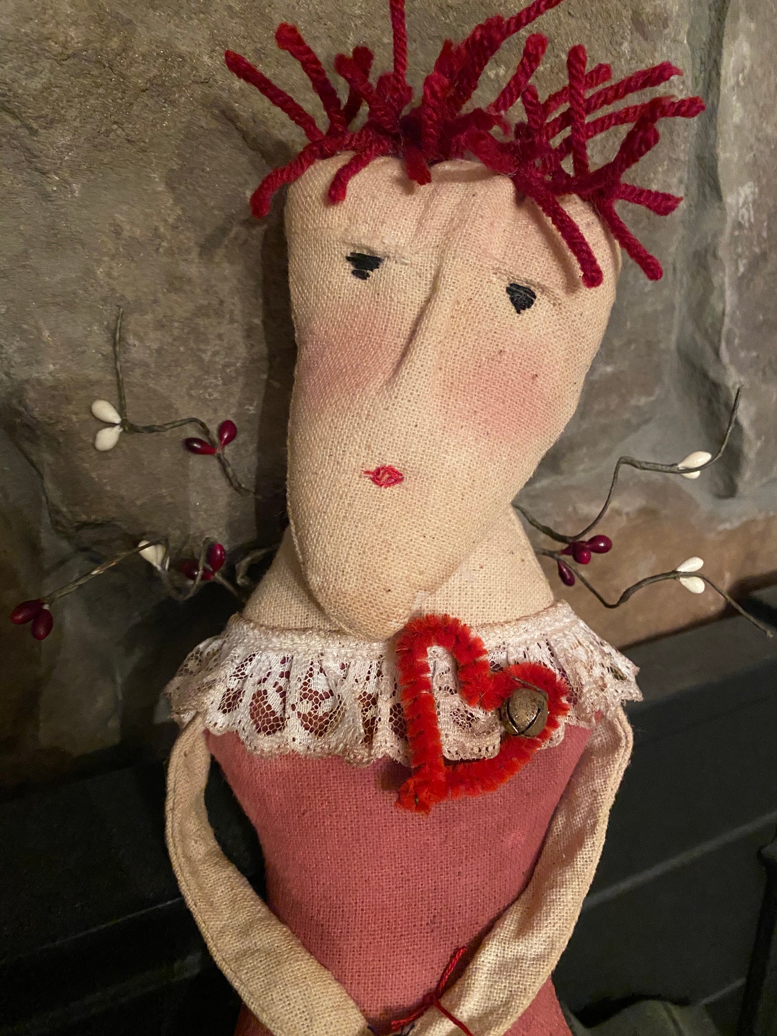 Primitive Valentine Cupid, Primitive Cupid Valentine Decoration, With ...