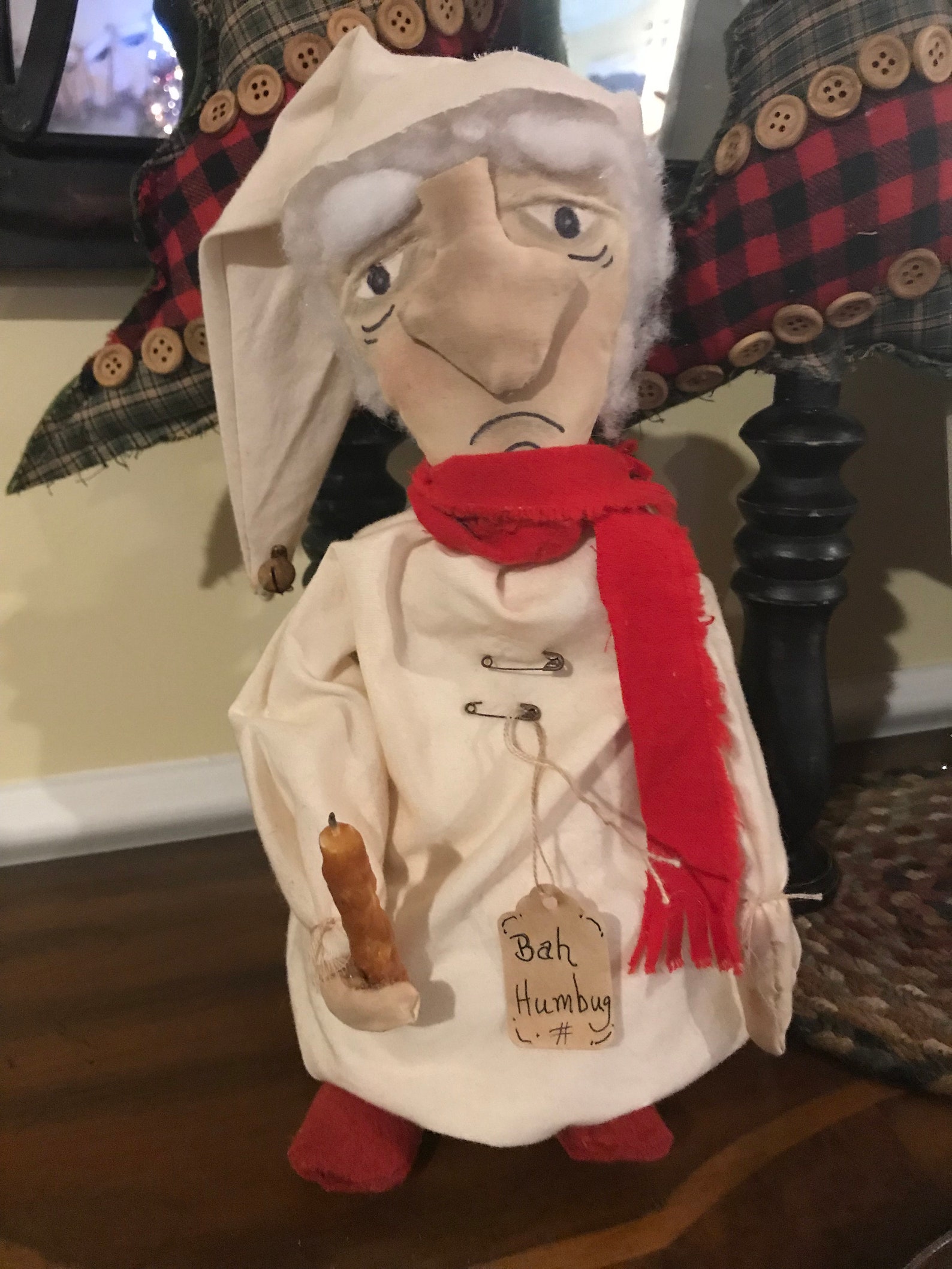 Primitive Christmas Scrooge Doll, Handmade Scrooge Doll, Christmas ...