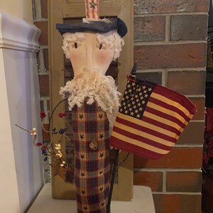 Primitive Uncle Sam, Americana Uncle Sam Decoration, Patriotic Uncle ...