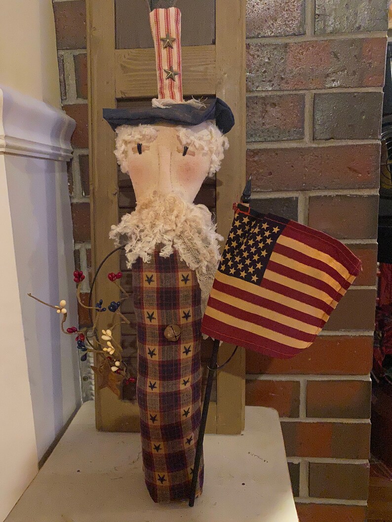 Primitive Uncle Sam Americana Uncle Sam Decoration Patriotic - Etsy