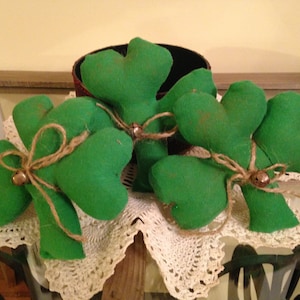 Primitive Shamrocks St. Patrick's Day, Set of 3 Bowl Fillers, Ornies or ...