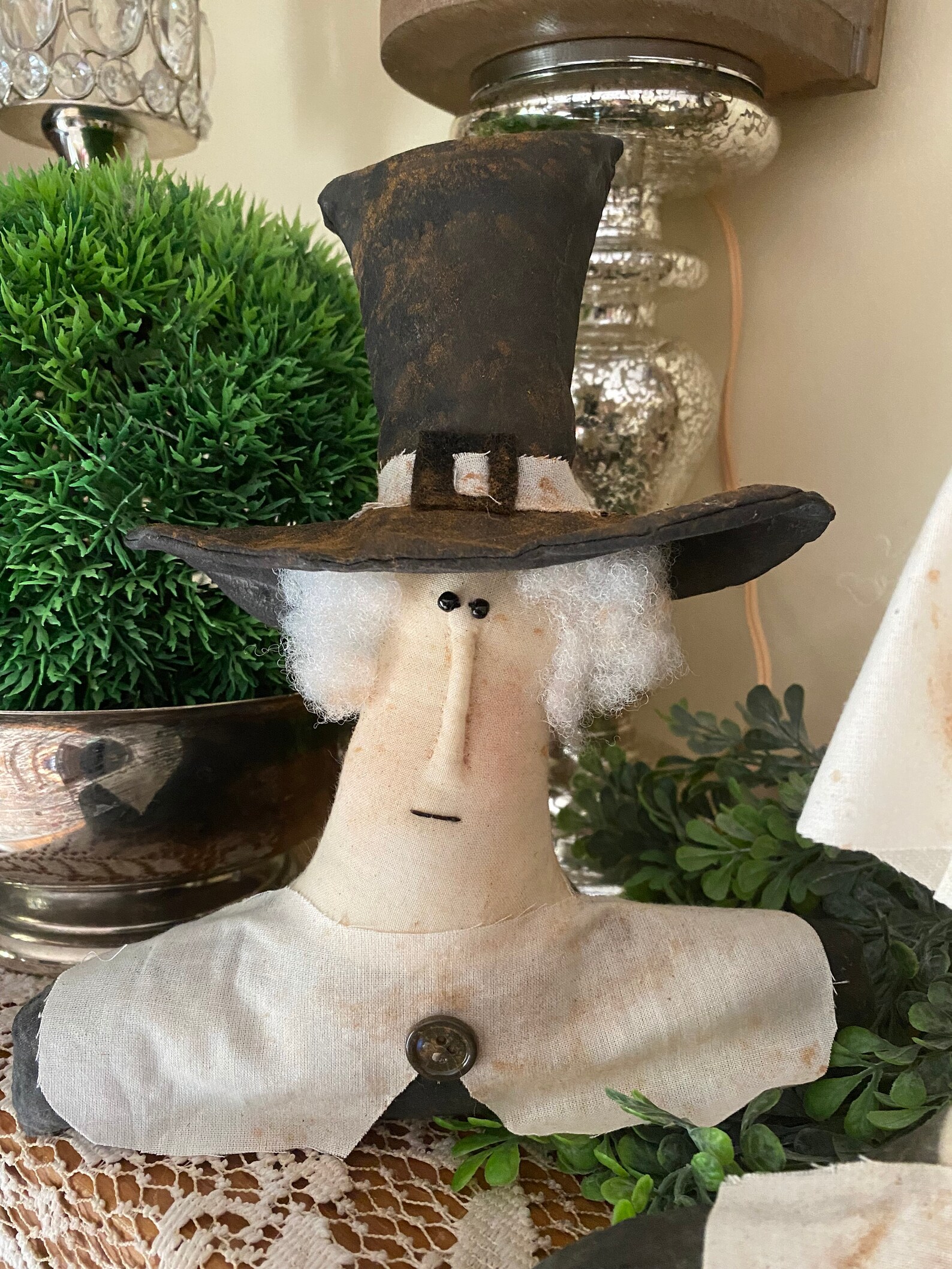 Set of Two Handmade Primitive Thanksgiving Pilgrims - Etsy