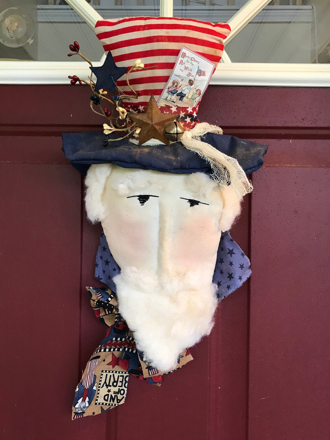 Primitive Uncle Sam Door Hanger, Primitive Uncle Sam Door Decoration ...