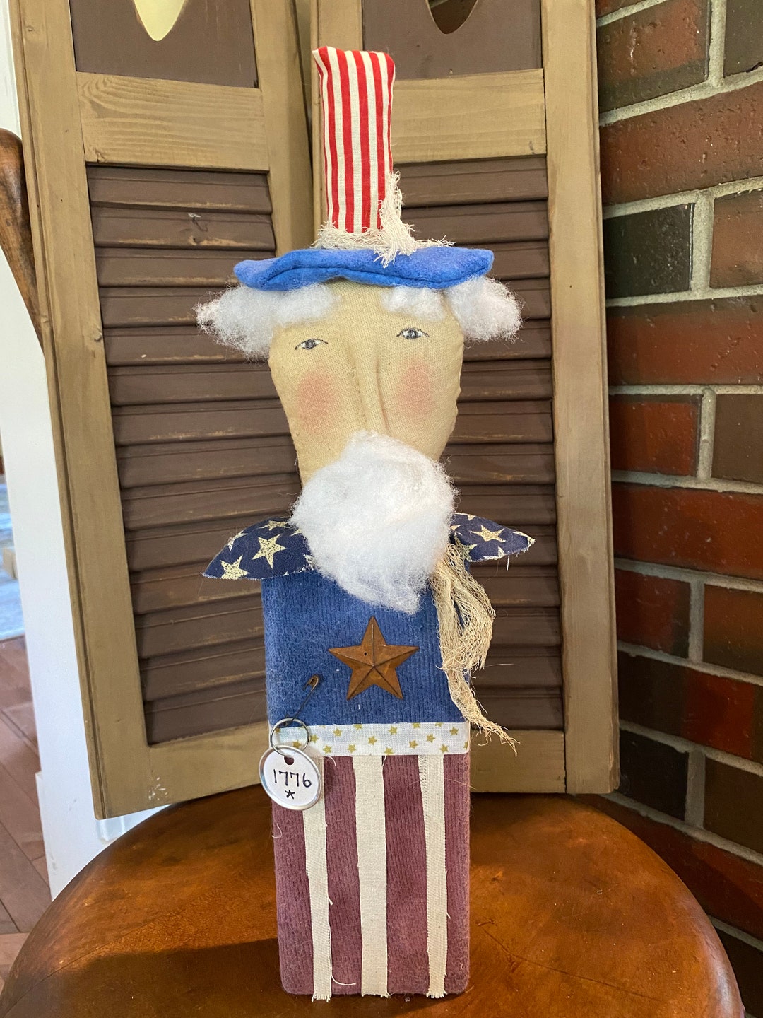 Wooden Uncle Sam Figure, Primitive Uncle Sam, Americana Uncle Sam ...