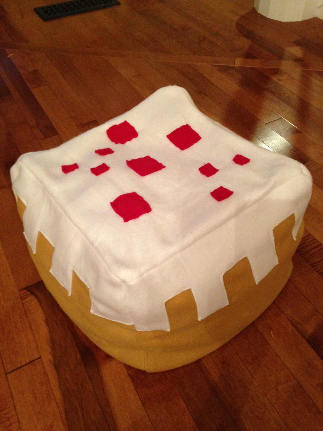 Minecraft Inspired Birthday Cake Fleece Block Pillow or Toy, Handmade ...