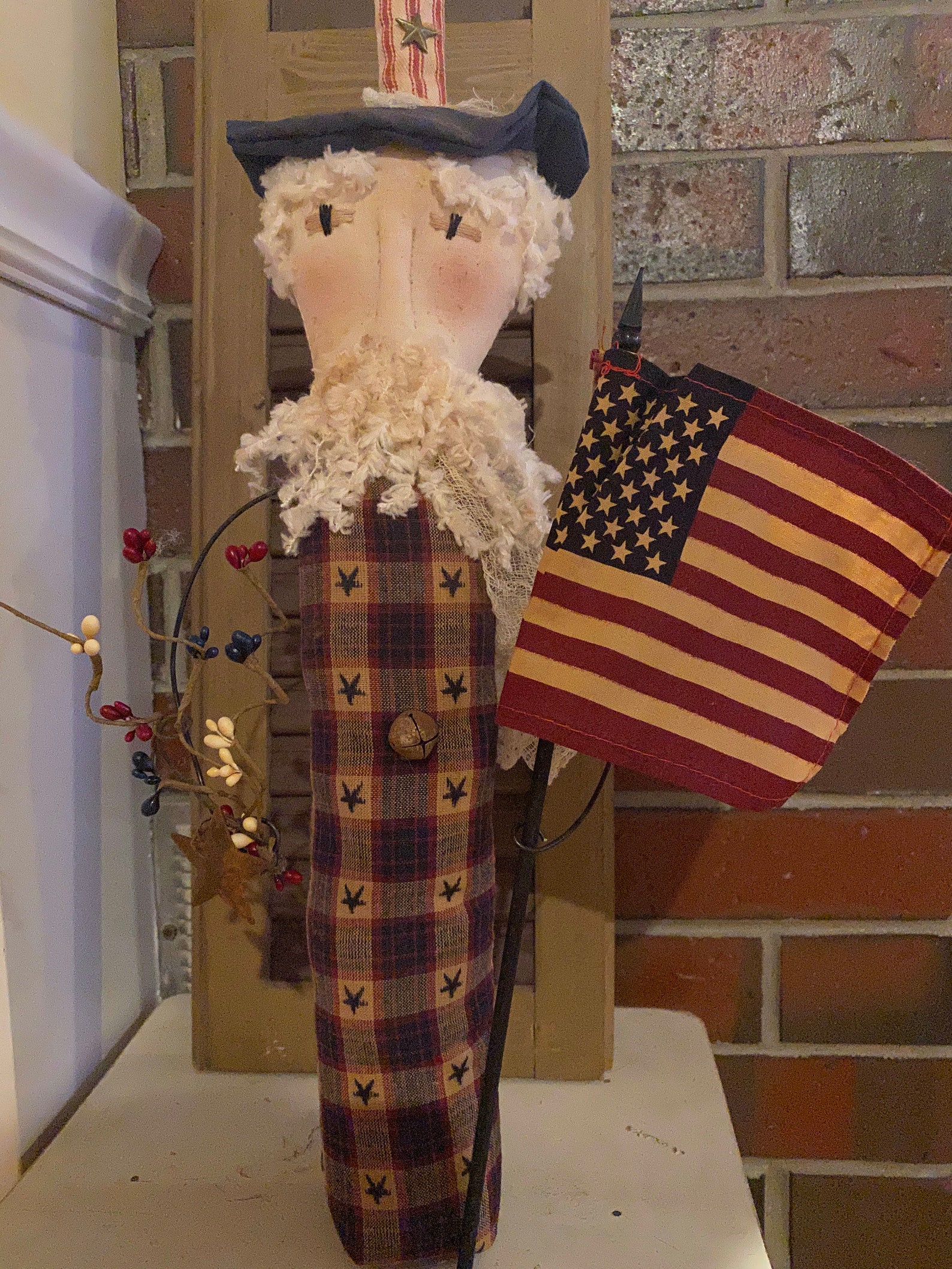 Primitive Uncle Sam, Americana Uncle Sam Decoration, Patriotic Uncle ...